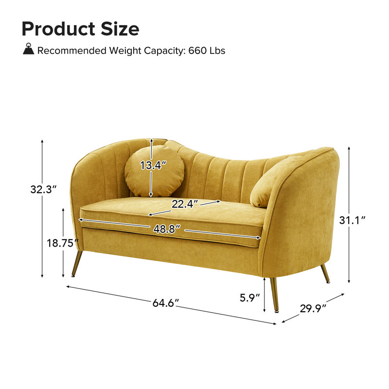 Willa Arlo Interiors Sidwell 64.6'' Upholstered Loveseat & Reviews | Wayfair